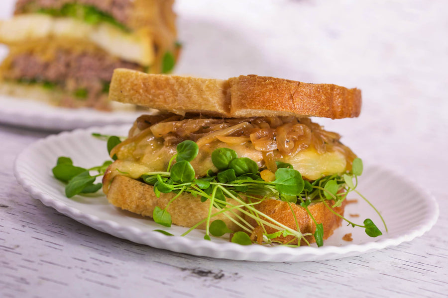 Buttery Burgers and Onions on Toast – Rachael Ray