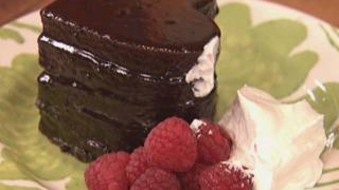 Chocolate-Glazed Cake Towers – Rachael Ray