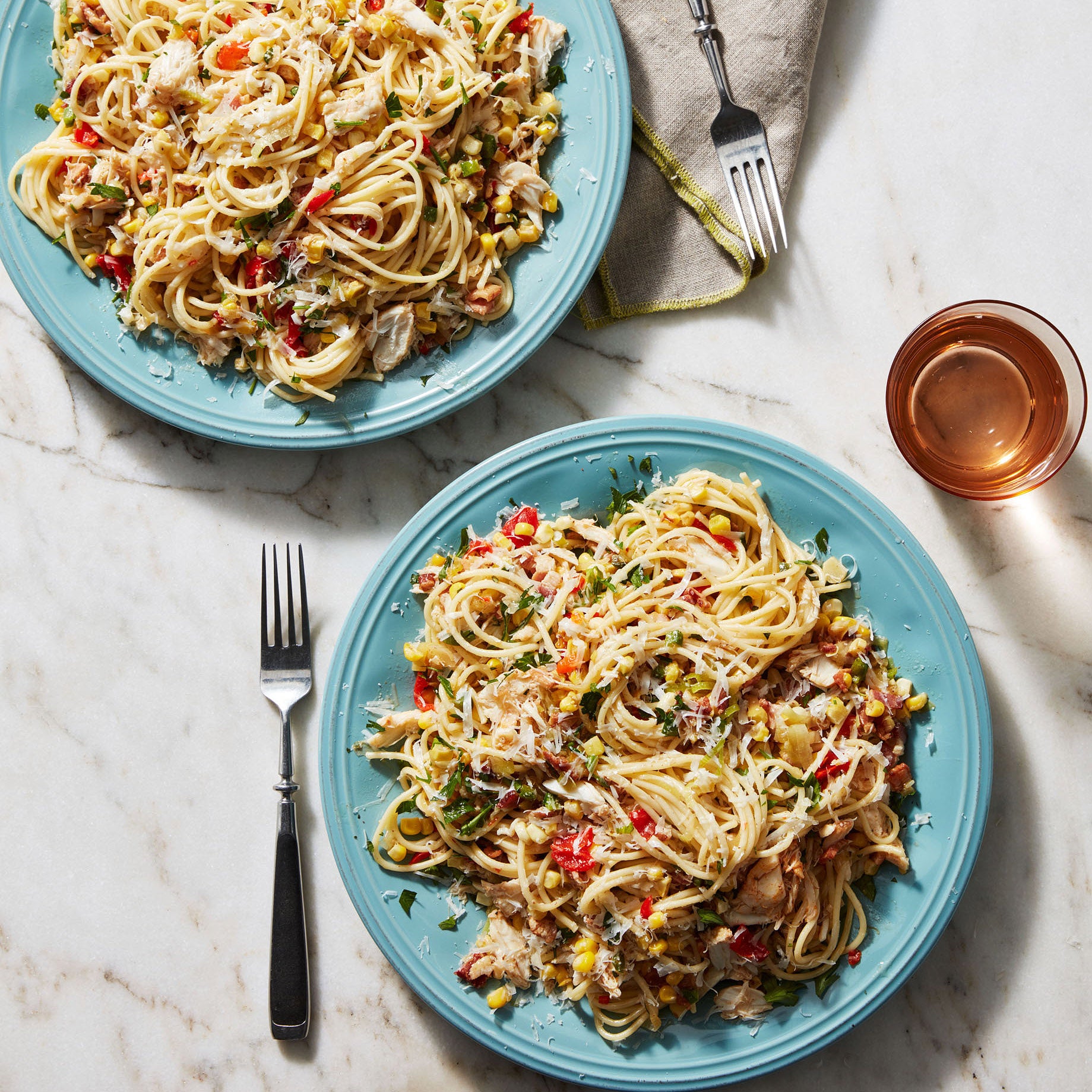 "Rachael Ray's Crabby & Corny Spaghetti"